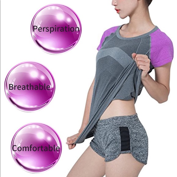 Tops | Moisture Wicking Workout Yoga Purple Shapewear | Poshmark
